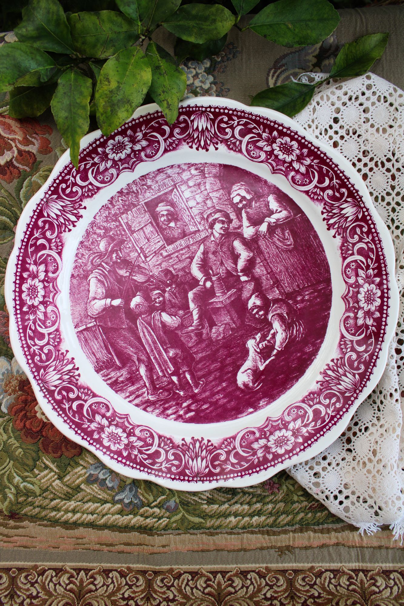 Scena di genere in tinta vinaccia